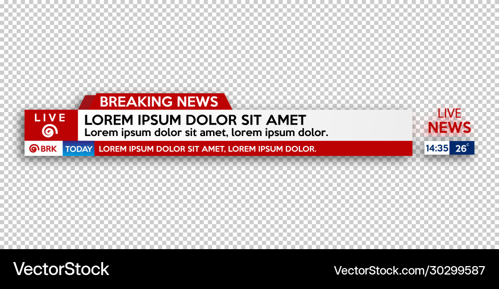 Breaking news live banner on background Royalty Free Vector