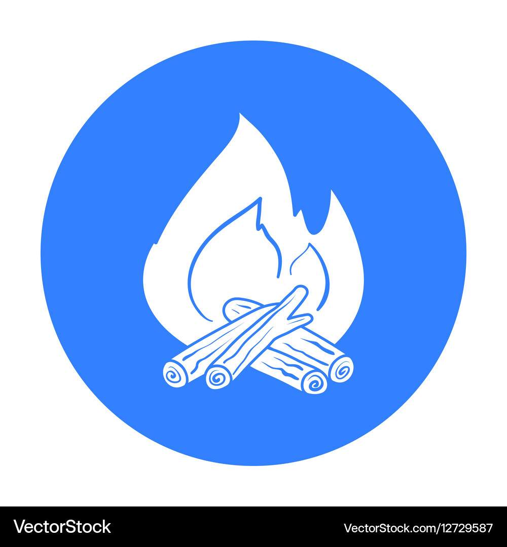 Campfire icon in black style isolated on white Vector Image