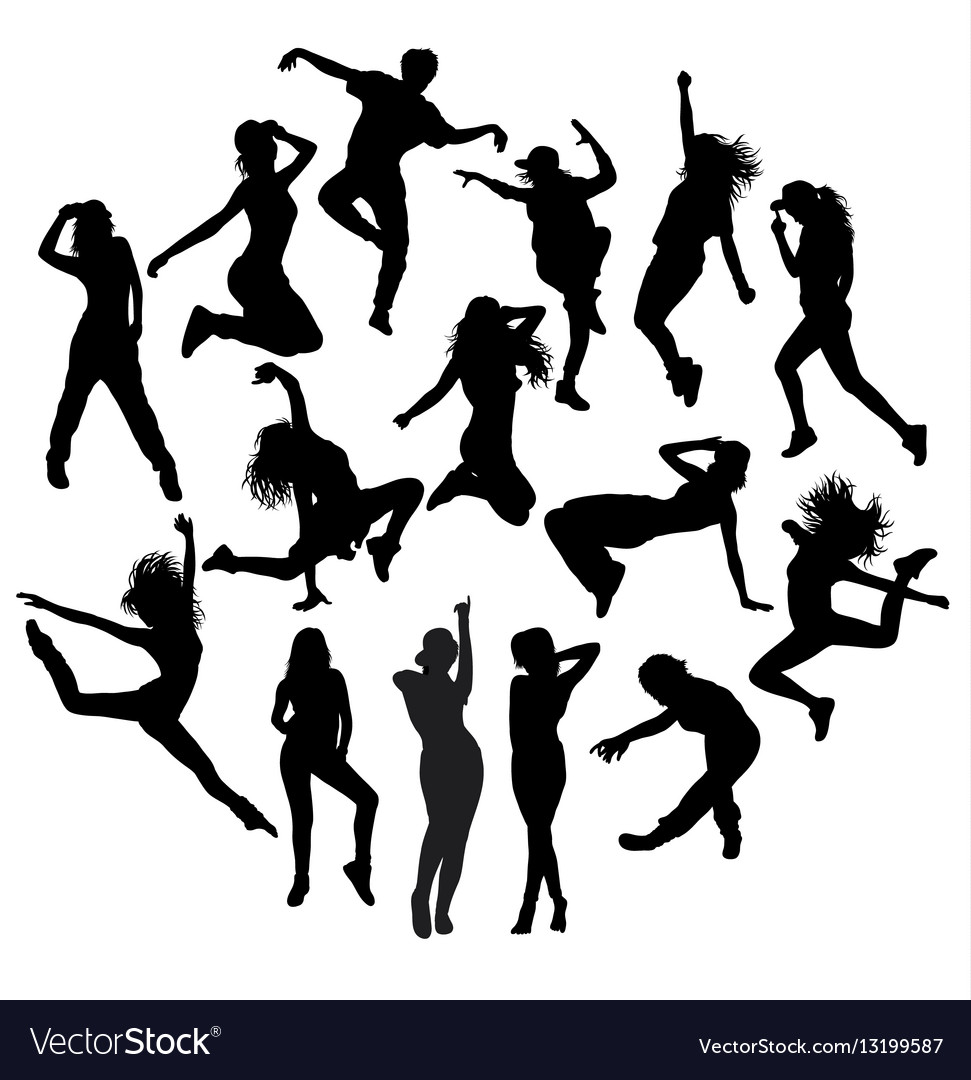Dancer silhouettes Royalty Free Vector Image - VectorStock