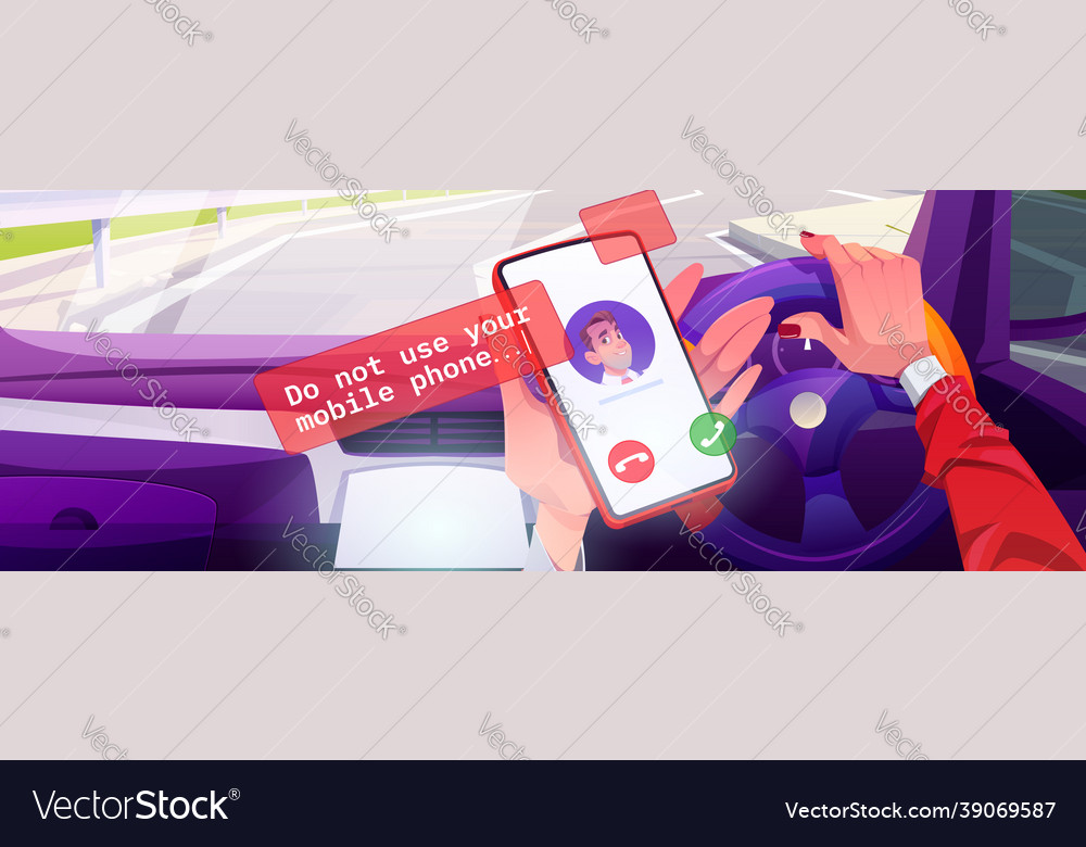Do not use mobile phone while driving Royalty Free Vector