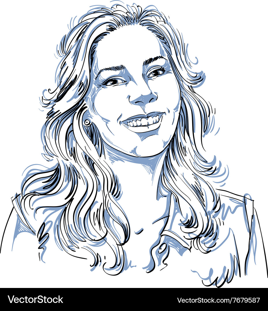 Graphic hand-drawn white skin attractive Vector Image