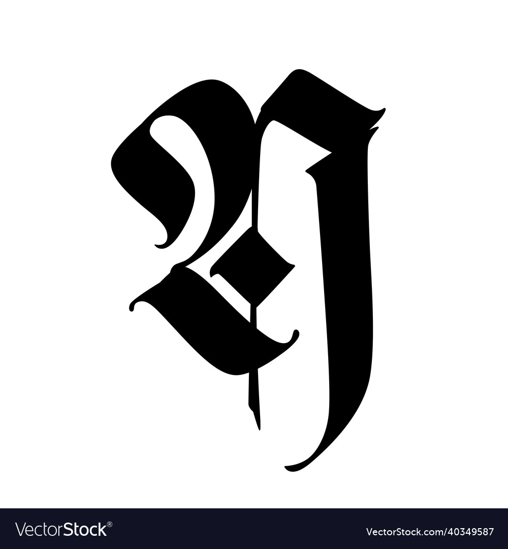 Letter n in the gothic style alphabet the symbol Vector Image Letter n in the gothic style alphabet the symbol Vector Image