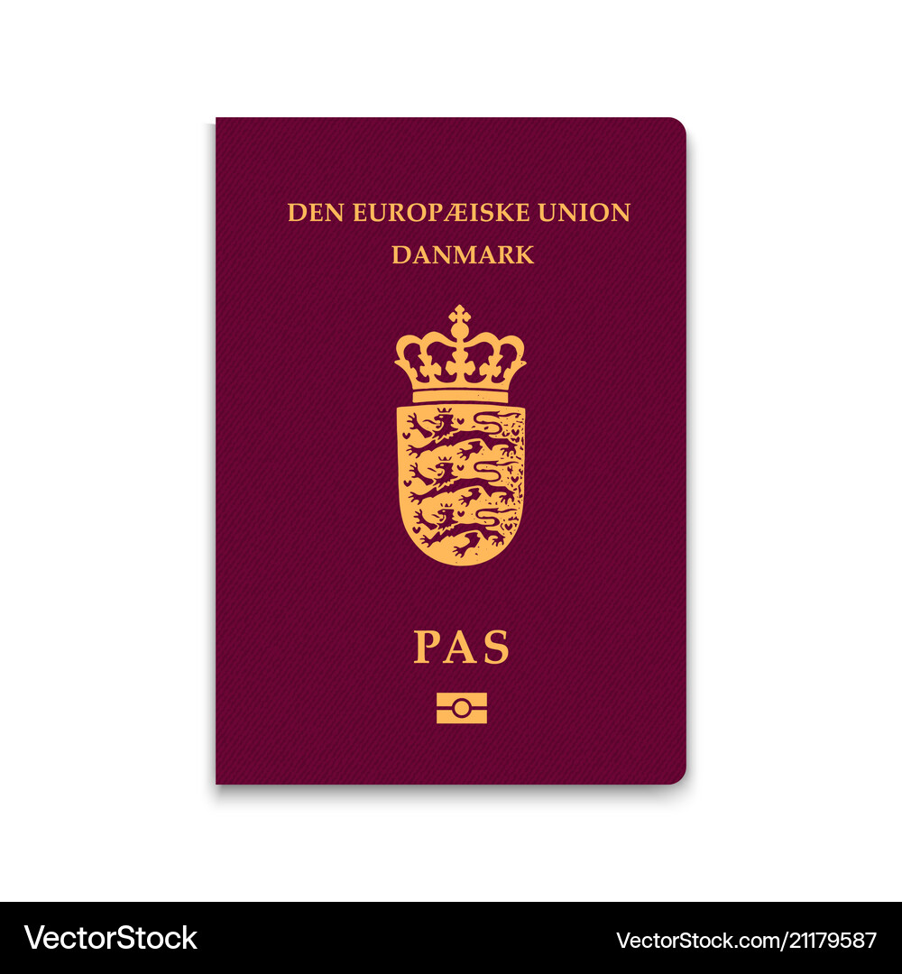 Passport of denmark Royalty Free Vector Image - VectorStock