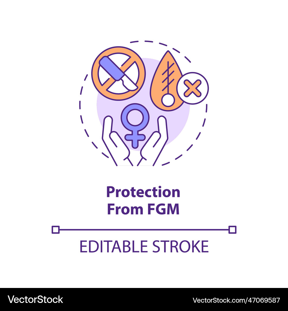 Protection from fgm concept icon Royalty Free Vector Image