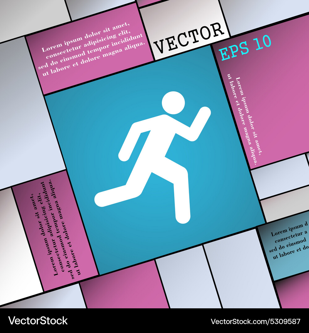Running man icon sign modern flat style for your Vector Image