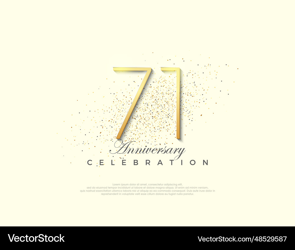 Simple Number 71st Anniversary Premium Royalty Free Vector