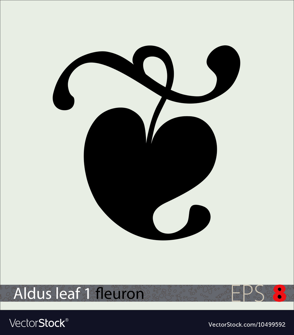 Aldus leaf fleuron Royalty Free Vector Image - VectorStock