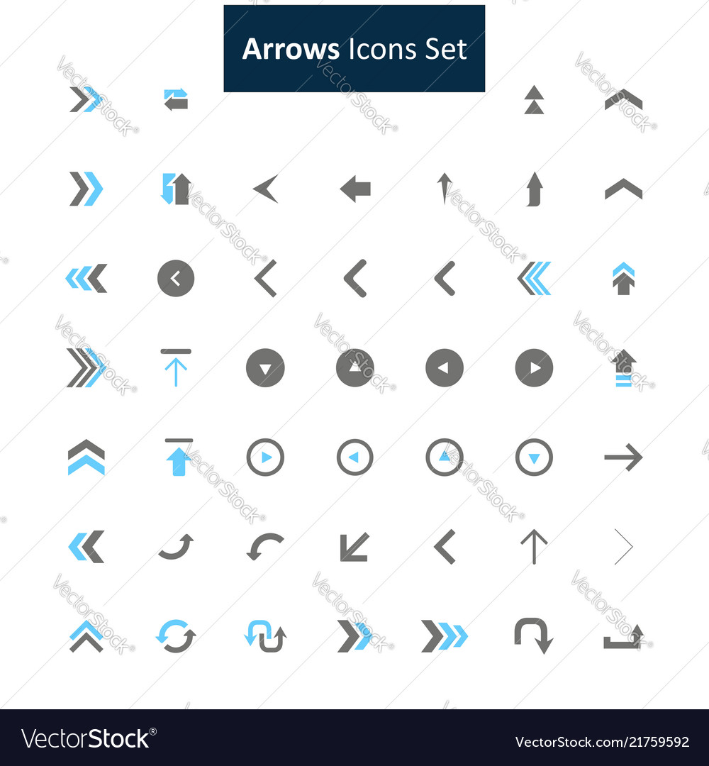 Arrow icons set Royalty Free Vector Image - VectorStock