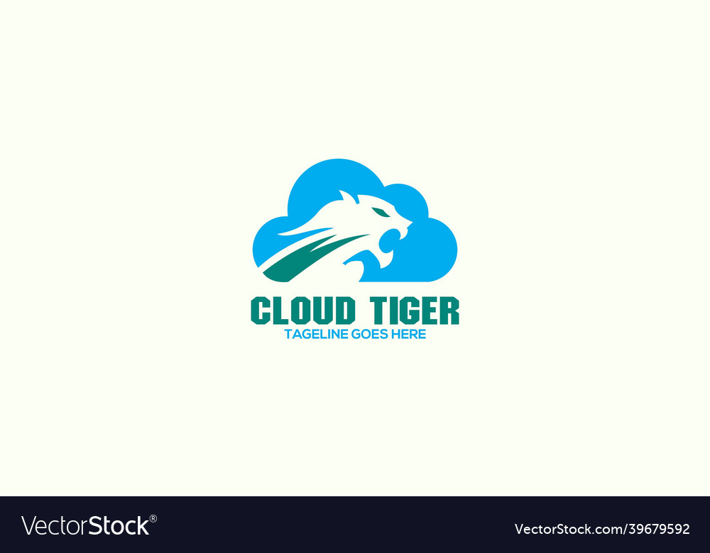 Cloud tiger logo Royalty Free Vector Image - VectorStock