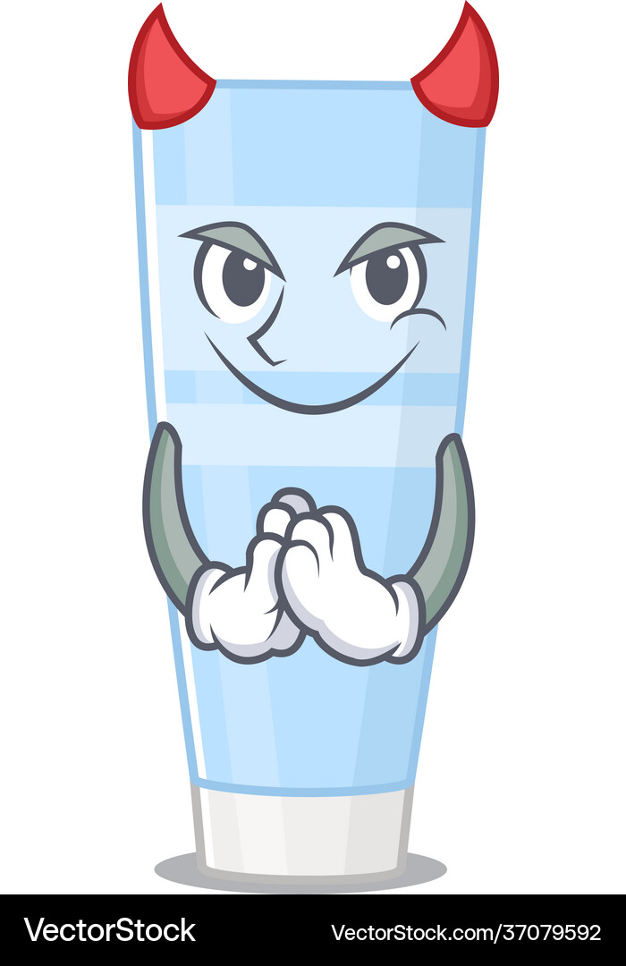 Eye cream clothed as devil cartoon character Vector Image