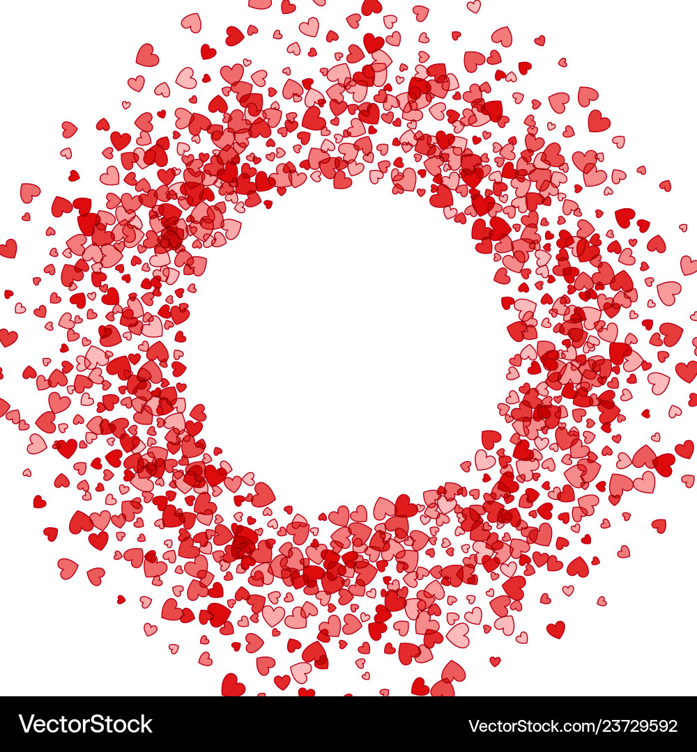 Frame or border of random scatter hearts Vector Image