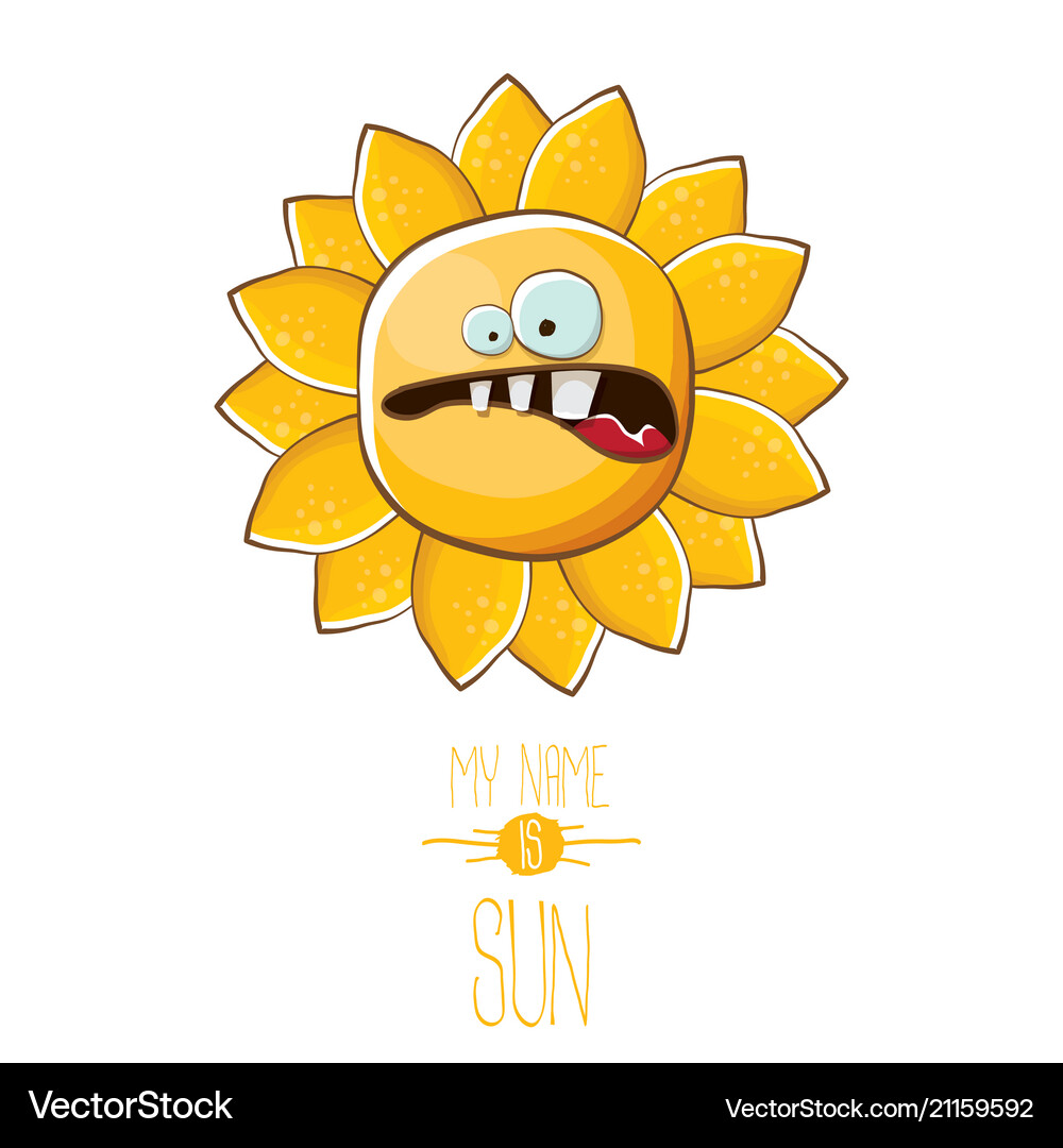 Funky cartoon style summer sun character Vector Image