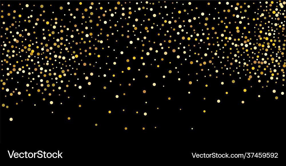 Golden point confetti on a black background Vector Image