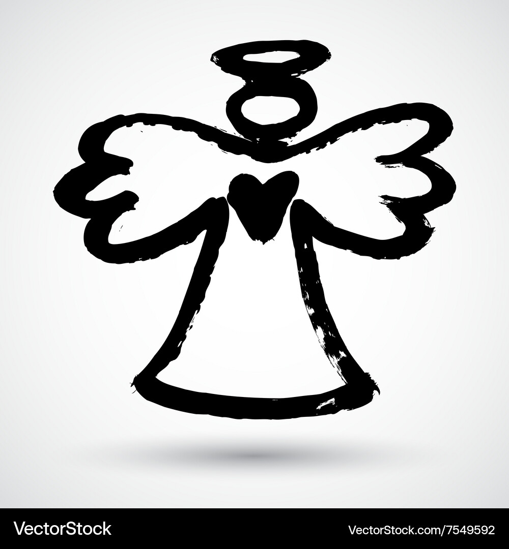 Grunge christmas angel icon Royalty Free Vector Image