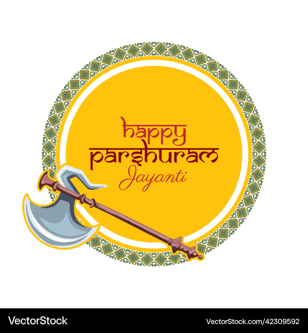 Happy parshuram jayanti greeting card Royalty Free Vector