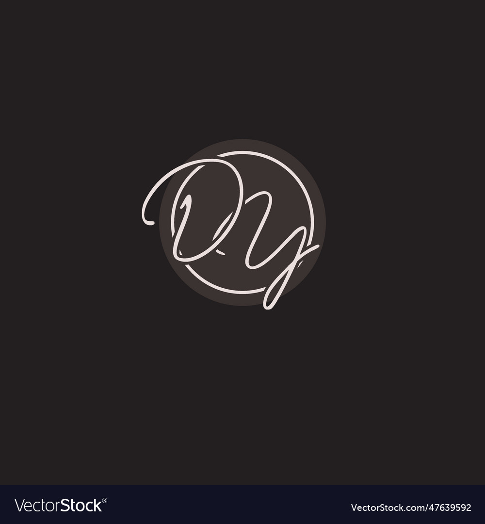 Initials dy logo monogram with simple circle line Vector Image
