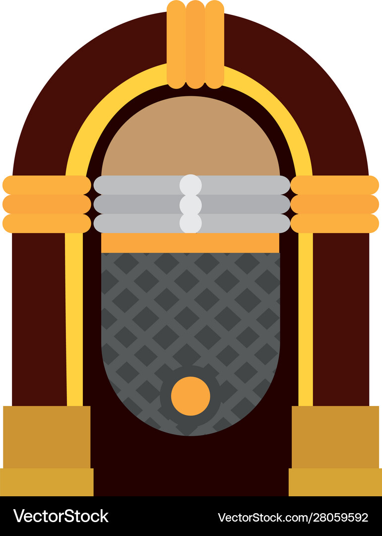 Rockola music flat style icon Royalty Free Vector Image
