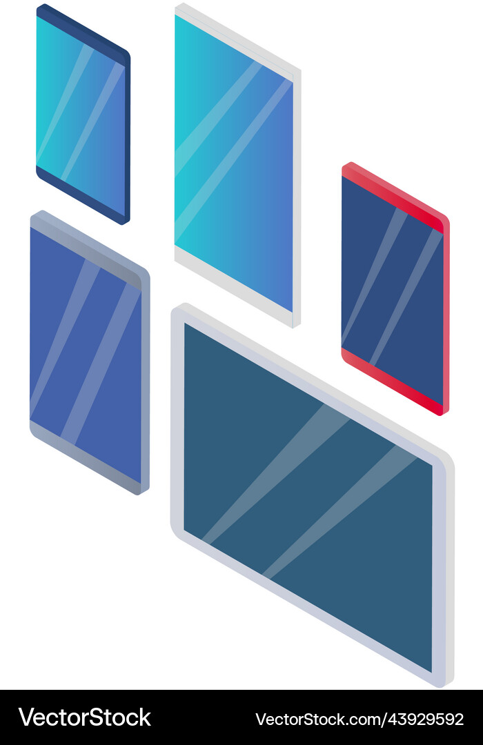 Set of electronic devices smartphone or tablet Vector Image