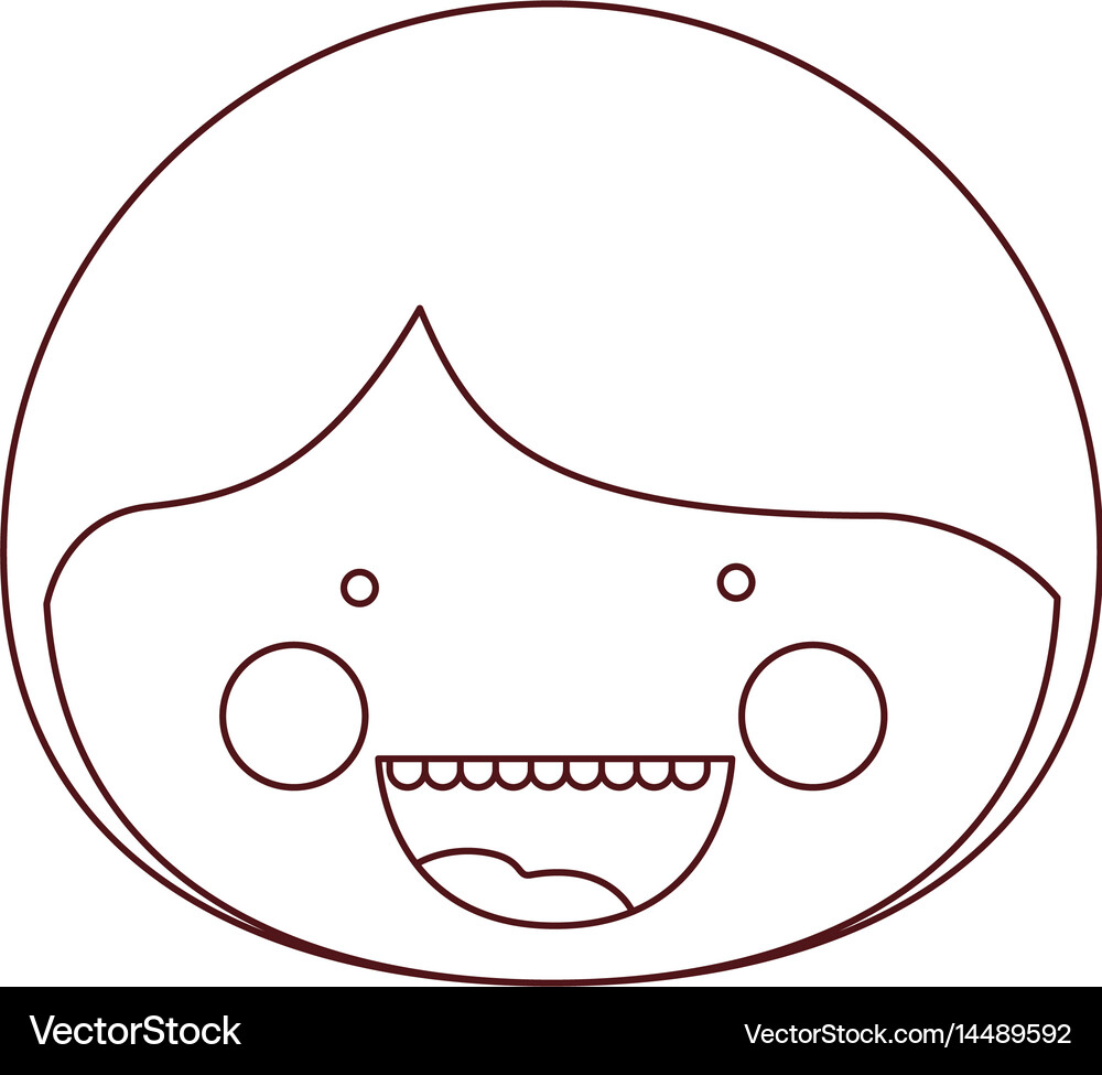 Sketch contour smile expression cartoon front face
