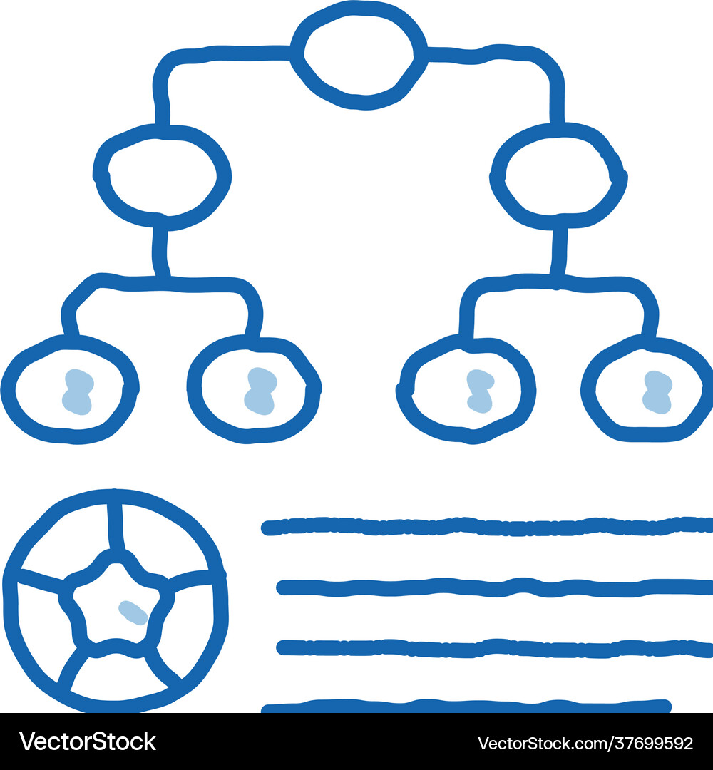 Soccer game league table doodle icon hand drawn Vector Image