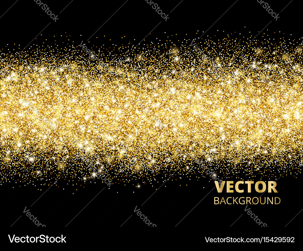 Sparkling glitter border on black festive Vector Image