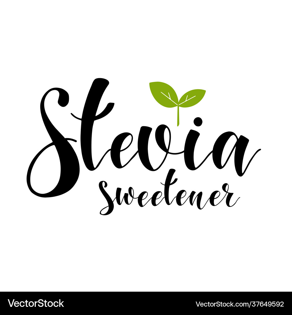 Stevia organic food label Royalty Free Vector Image