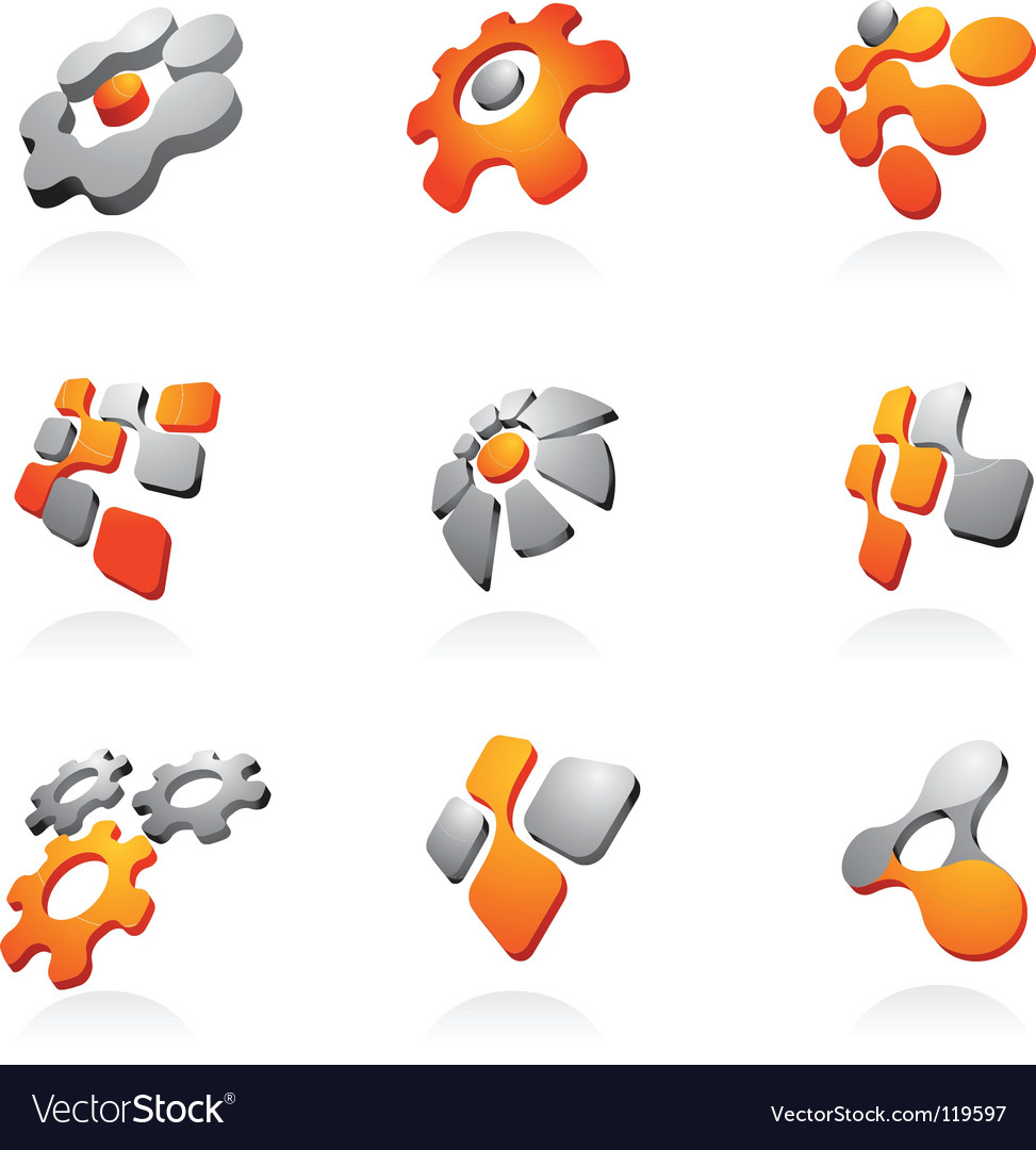 3D icons and logos Royalty Free Vector Image - VectorStock