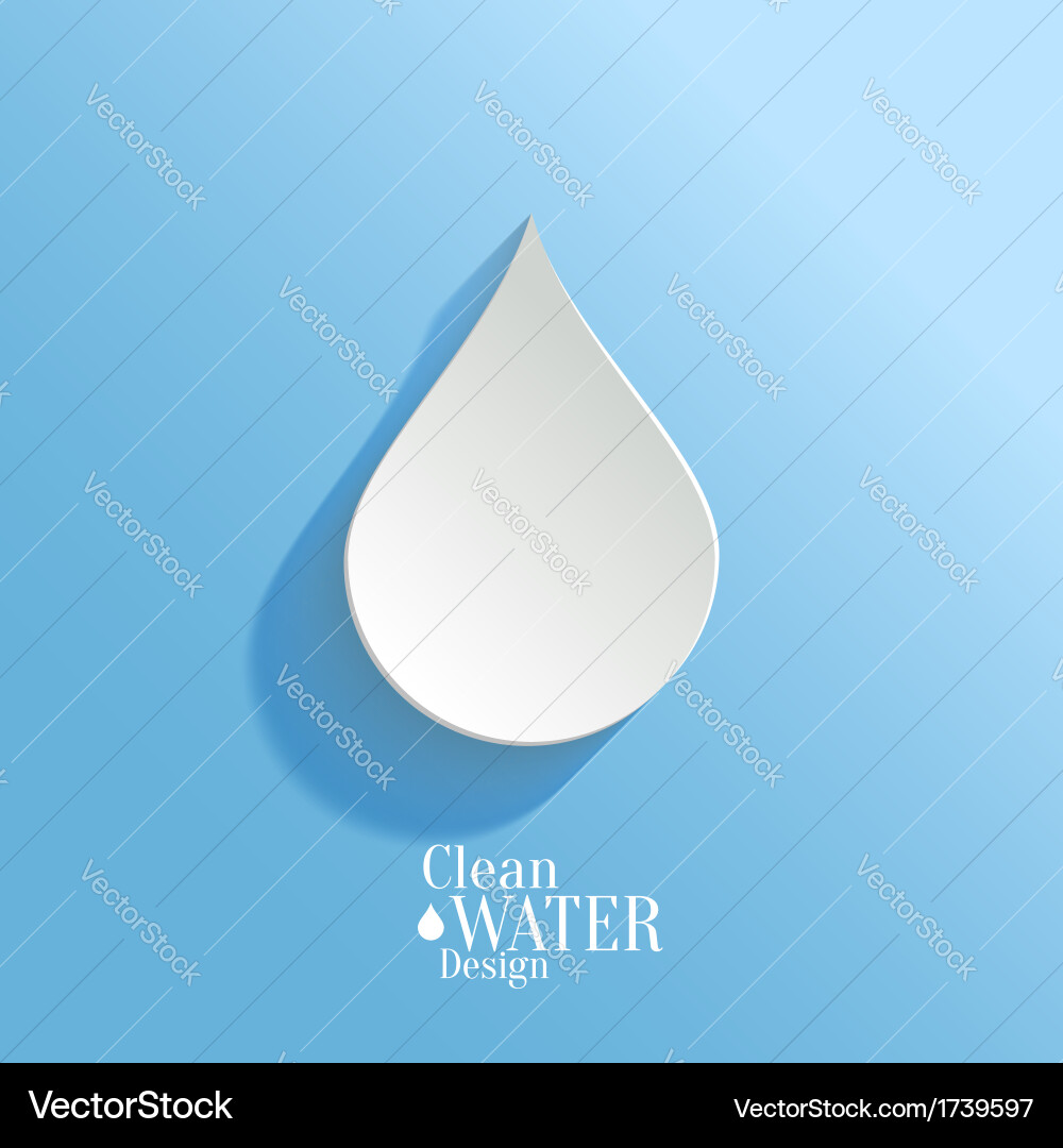 Abstract paper water drop on blue background Vector Image