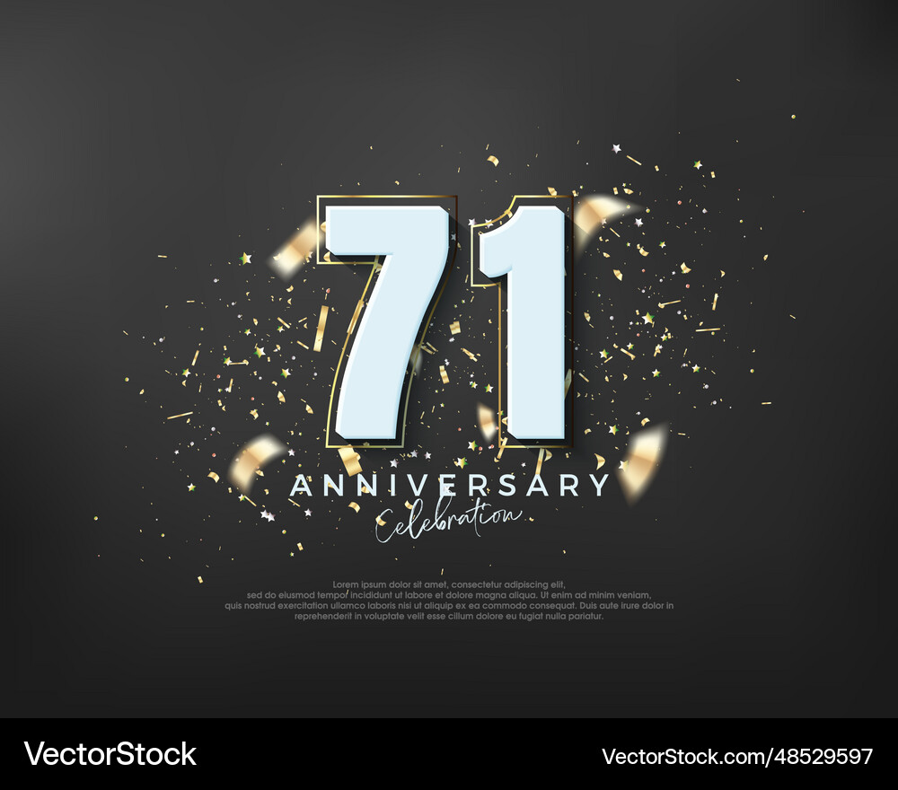 Bold number 71st premium design for 71st Vector Image