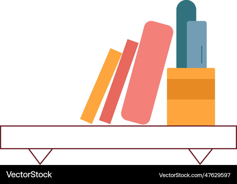 Bookshelf icon isolated on white background Vector Image