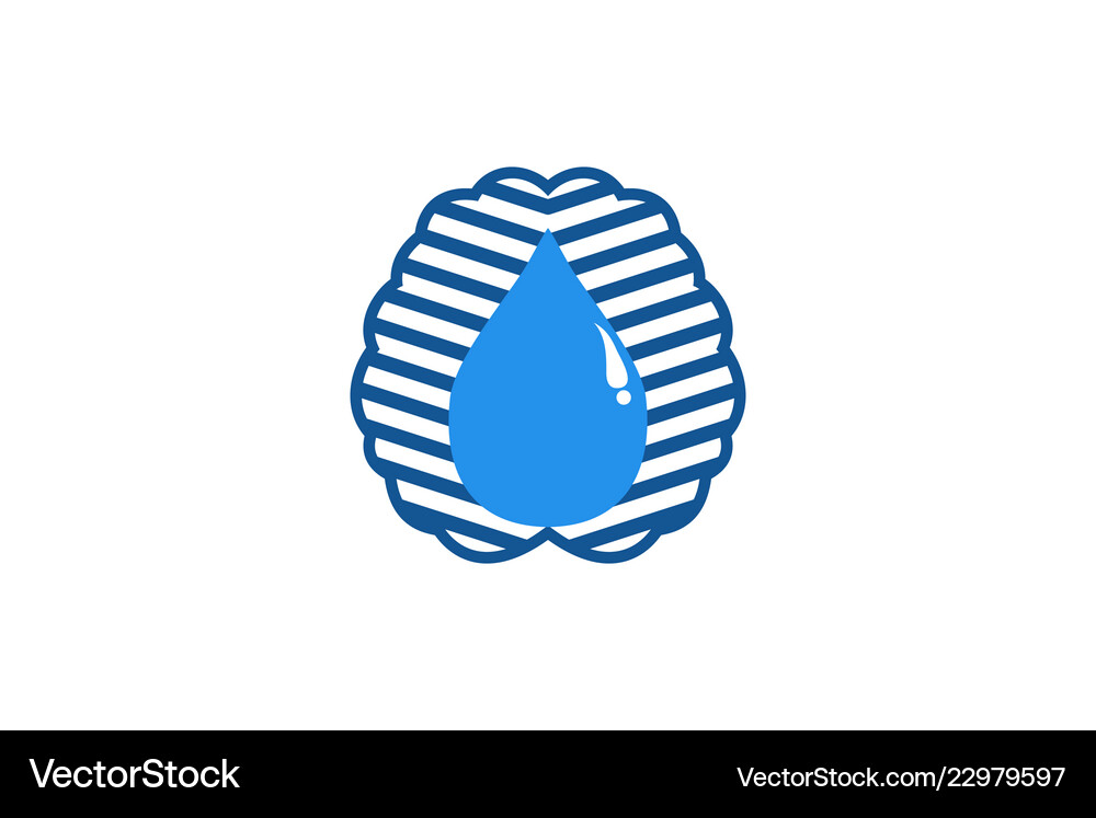 Brain and water drop logo designs inspiration Vector Image