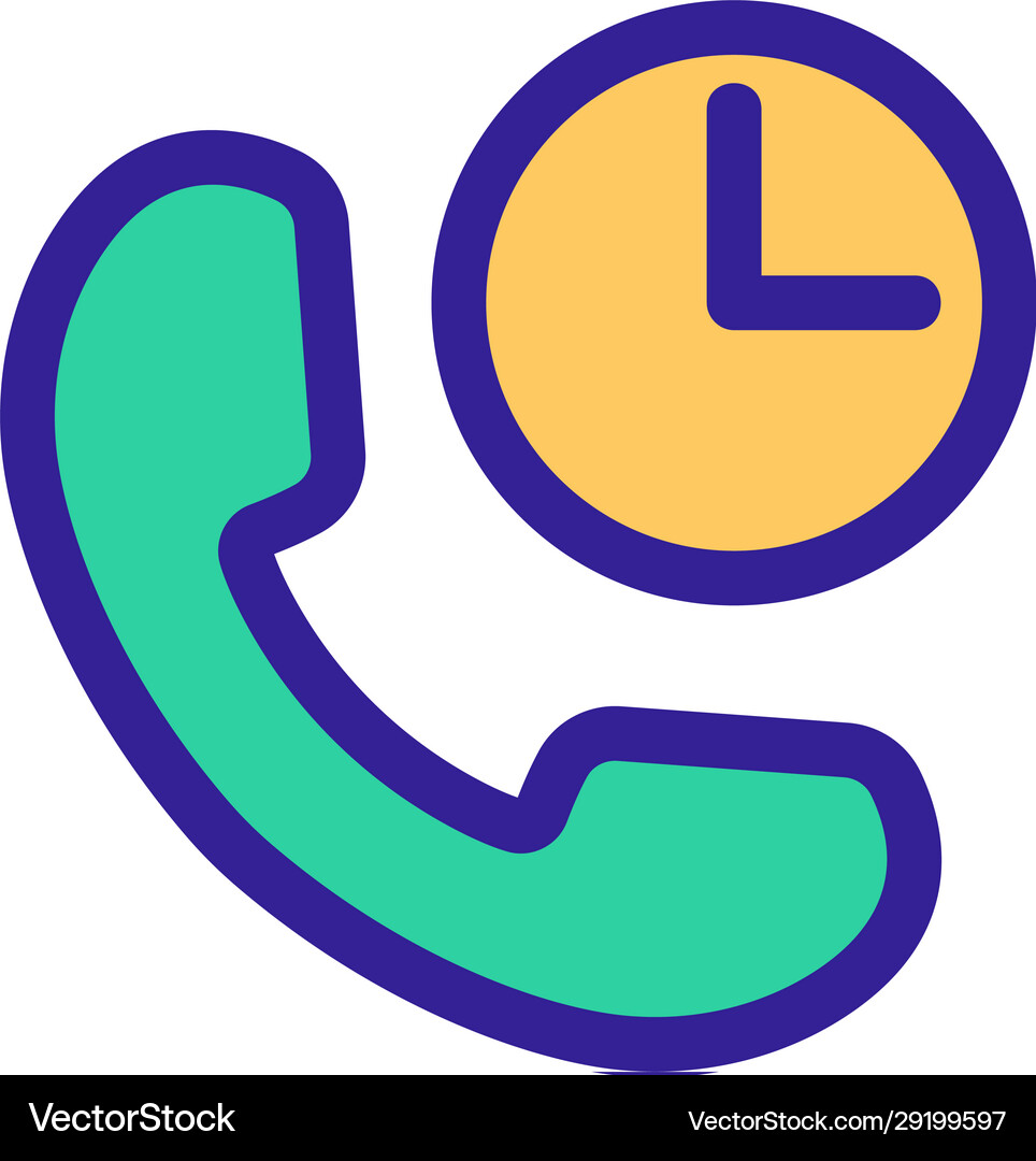 Call time icon isolated contour symbol Royalty Free Vector