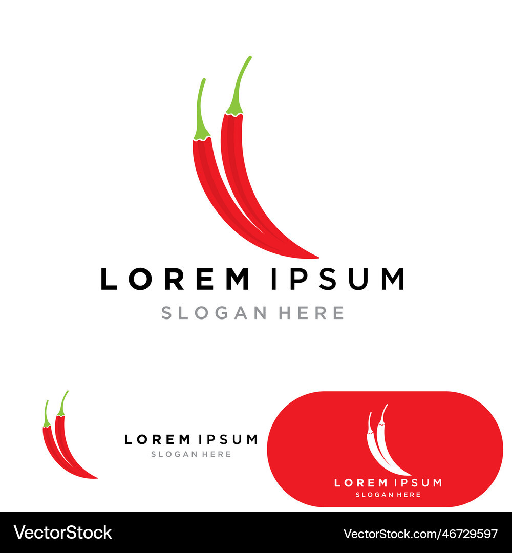 Chili pepper logo icon design template Royalty Free Vector