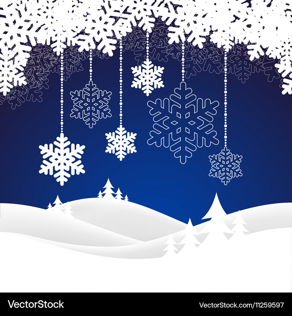 Christmas snowy landscape Royalty Free Vector Image