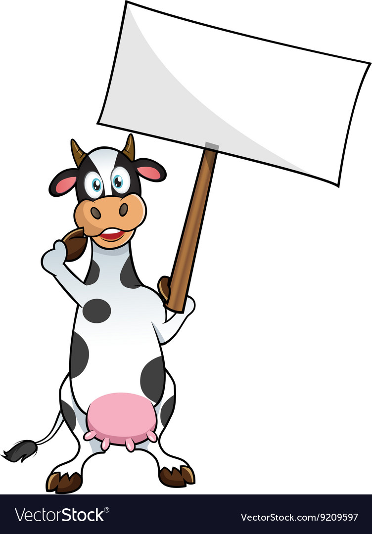 Cow protesting Royalty Free Vector Image - VectorStock