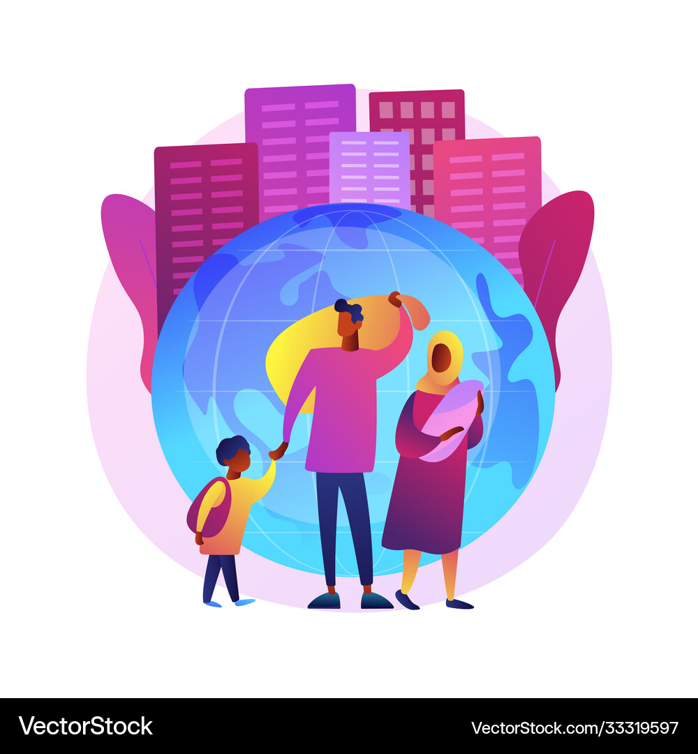 Family migration abstract concept Royalty Free Vector Image