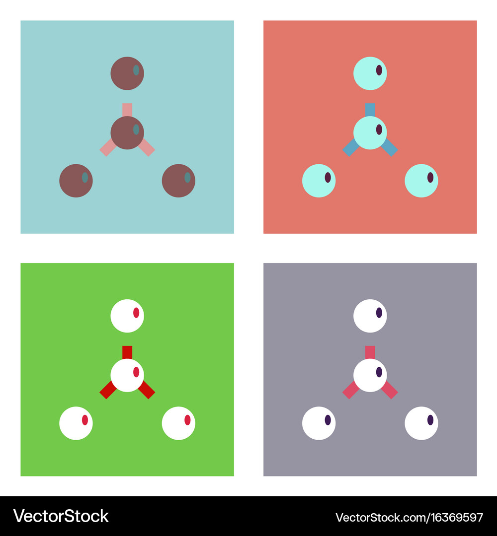 Flat icon design collection atoms disconnection Vector Image