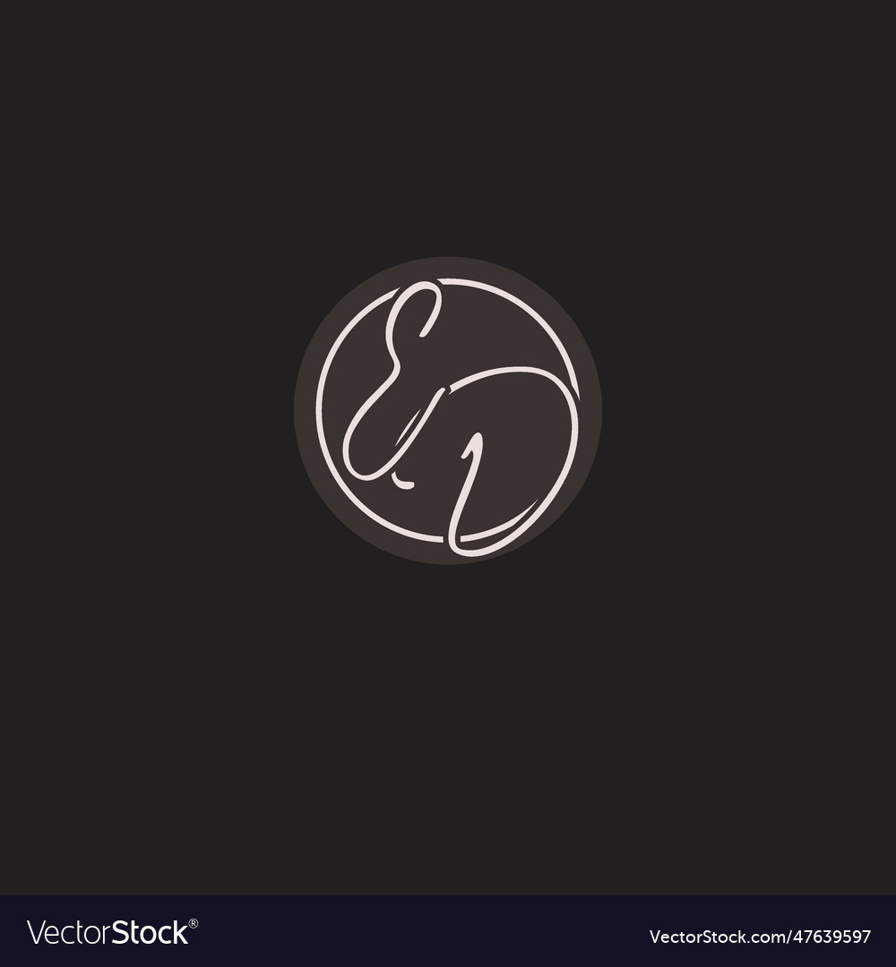 Initials ed logo monogram with simple circle line Vector Image
