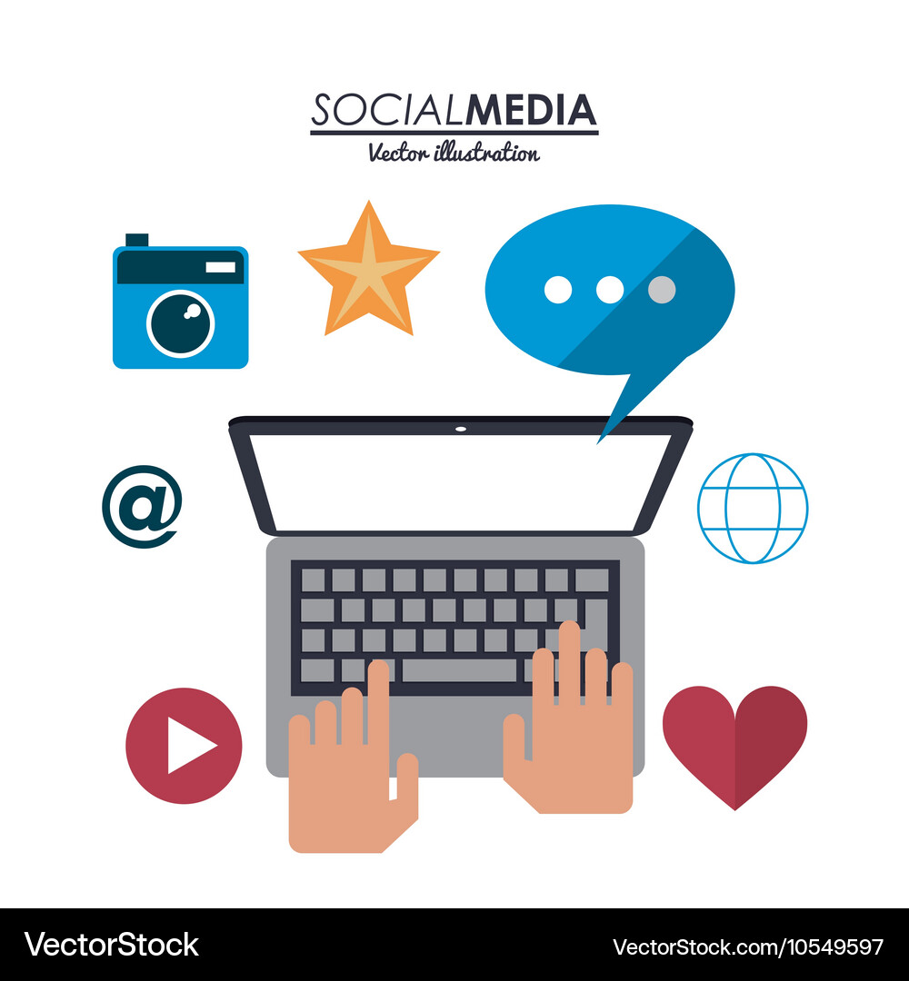 Laptop and media design Royalty Free Vector Image