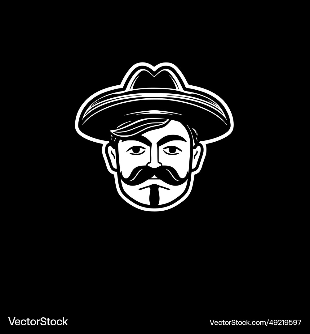 Mexican - minimalist and flat logo Royalty Free Vector Image