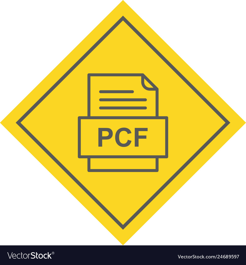 Pcf file document icon Royalty Free Vector Image