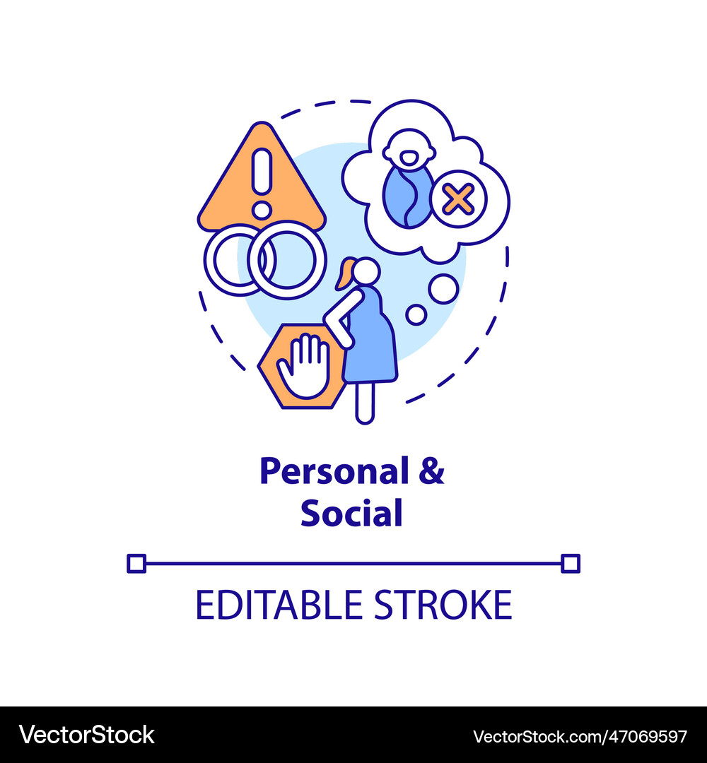 Personal and social concept icon Royalty Free Vector Image