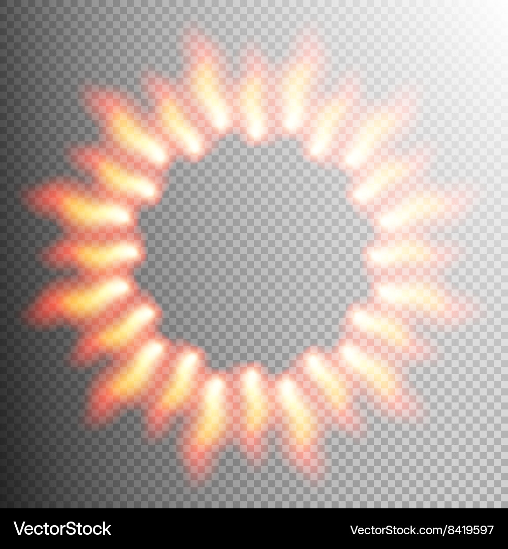 Realistic fire transparent effect frame eps 10 Vector Image