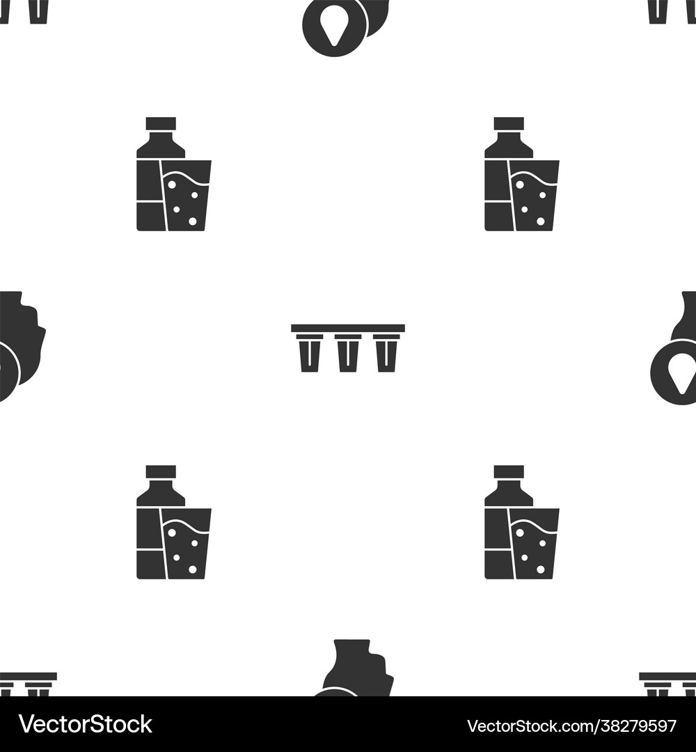 Set water drop filter and bottle water Royalty Free Vector