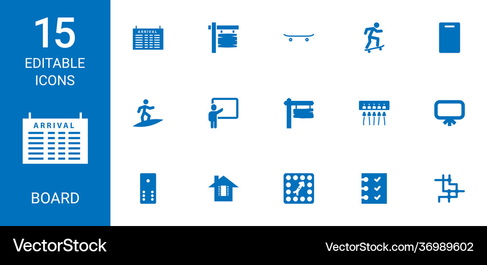 15 board icons Royalty Free Vector Image - VectorStock