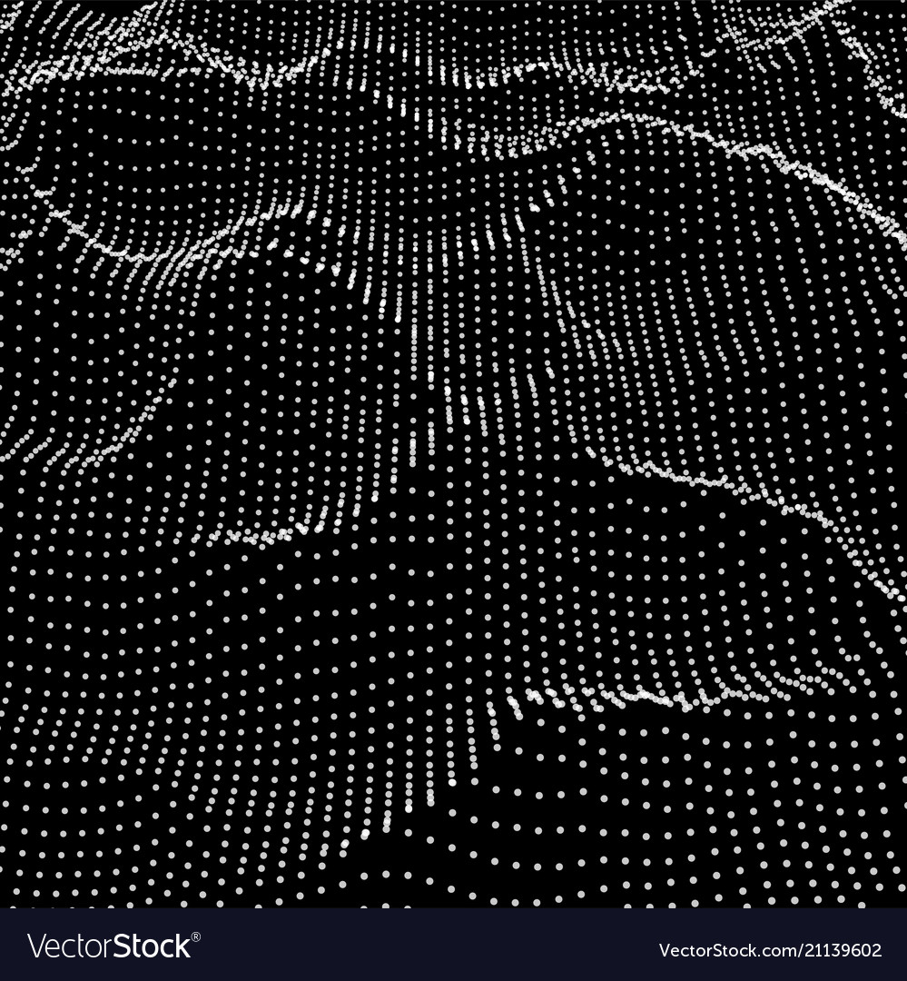 Abstract digital wave grid consist particles Vector Image