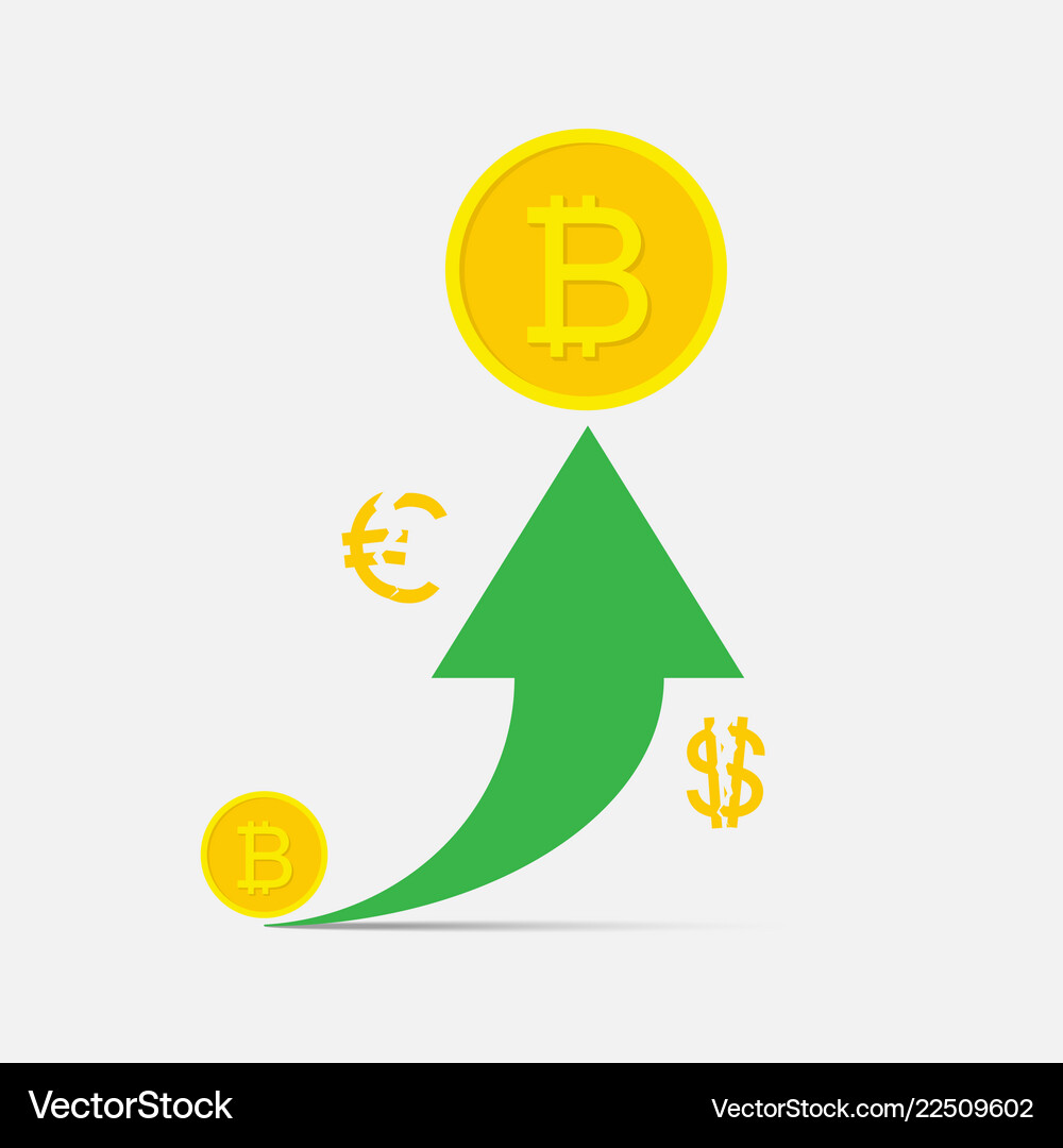 Bitcoin financial system growth growth Royalty Free Vector