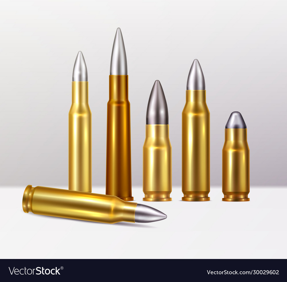 Bullets realistic background Royalty Free Vector Image