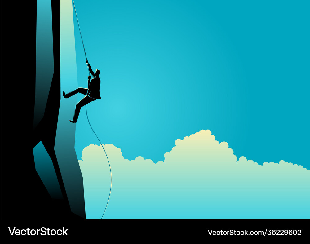 Businessman climbing to top Royalty Free Vector Image