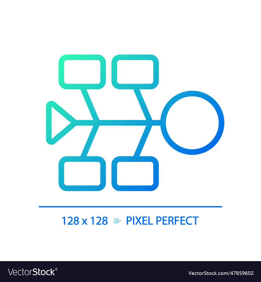 Fishbone diagram gradient linear icon Royalty Free Vector